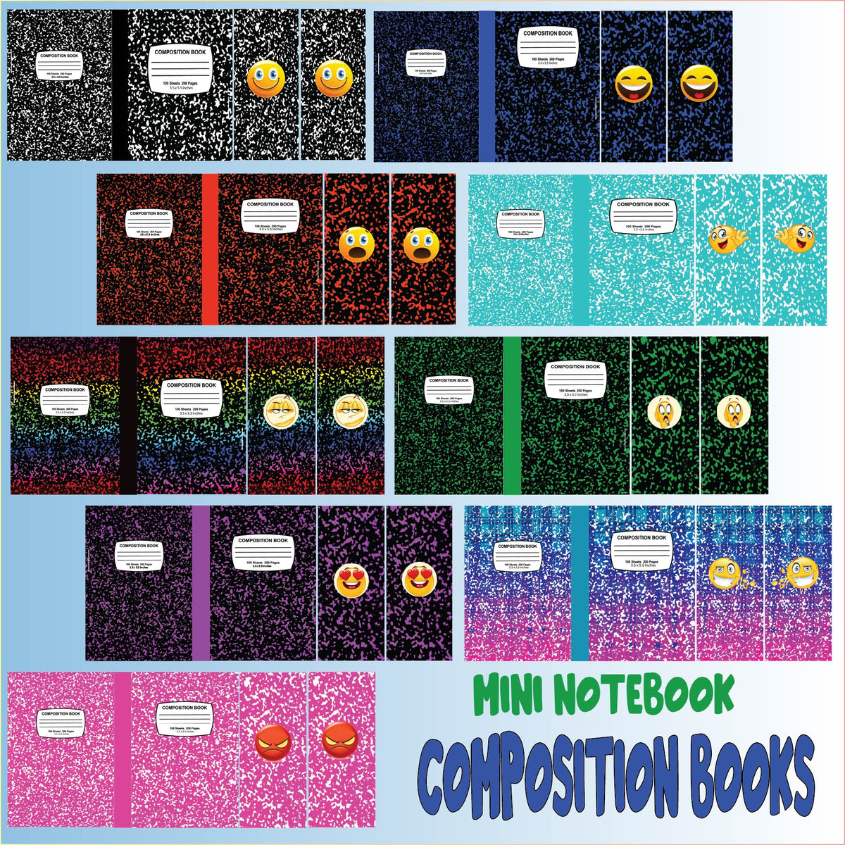 Mini Notebook Covers- Composition Book| Glitterbugfairy