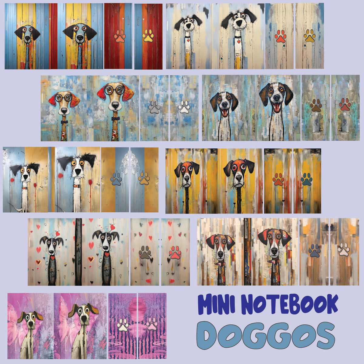 Mini Notebook Covers- Doggos| Glitterbugfairy
