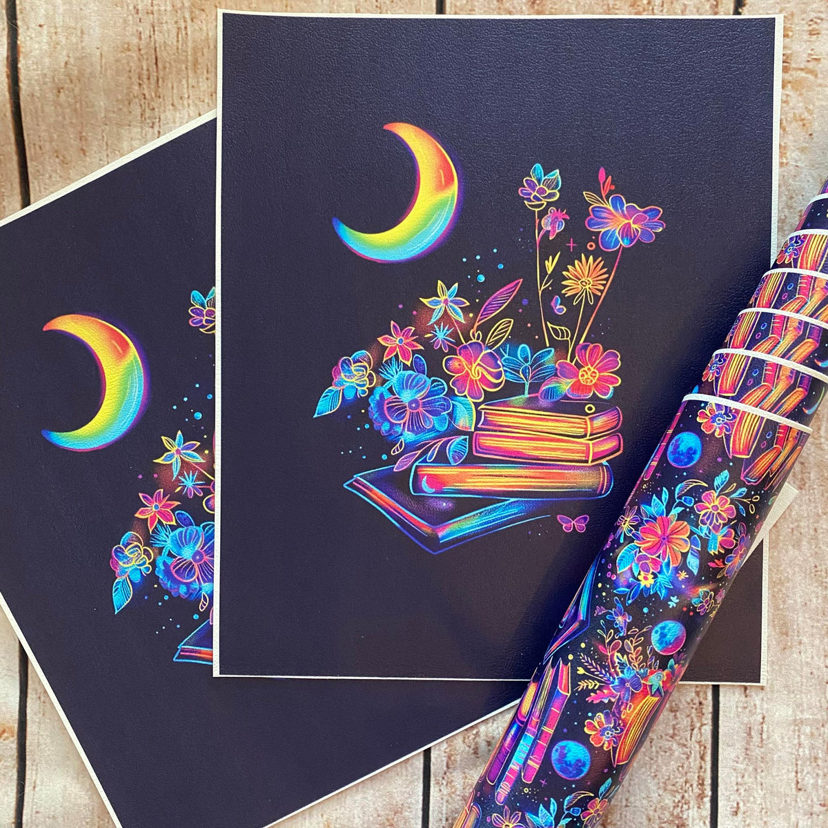 Panel Pack Neon Books Floral| Glitterbugfairy