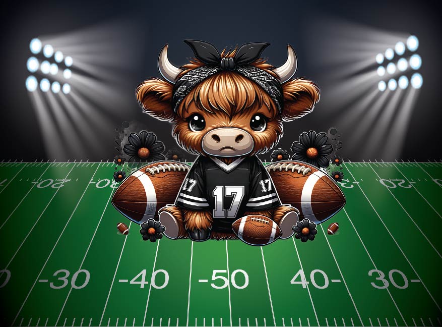 Tote Panel Football Cow| Glitterbugfairy