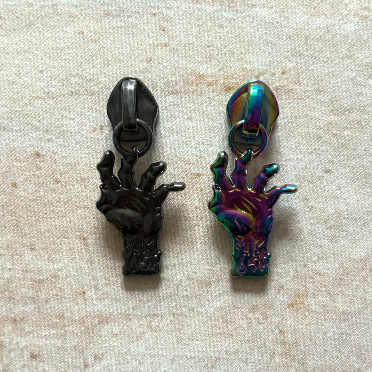 Zombie hand #5 zipper pull| Glitterbugfairy