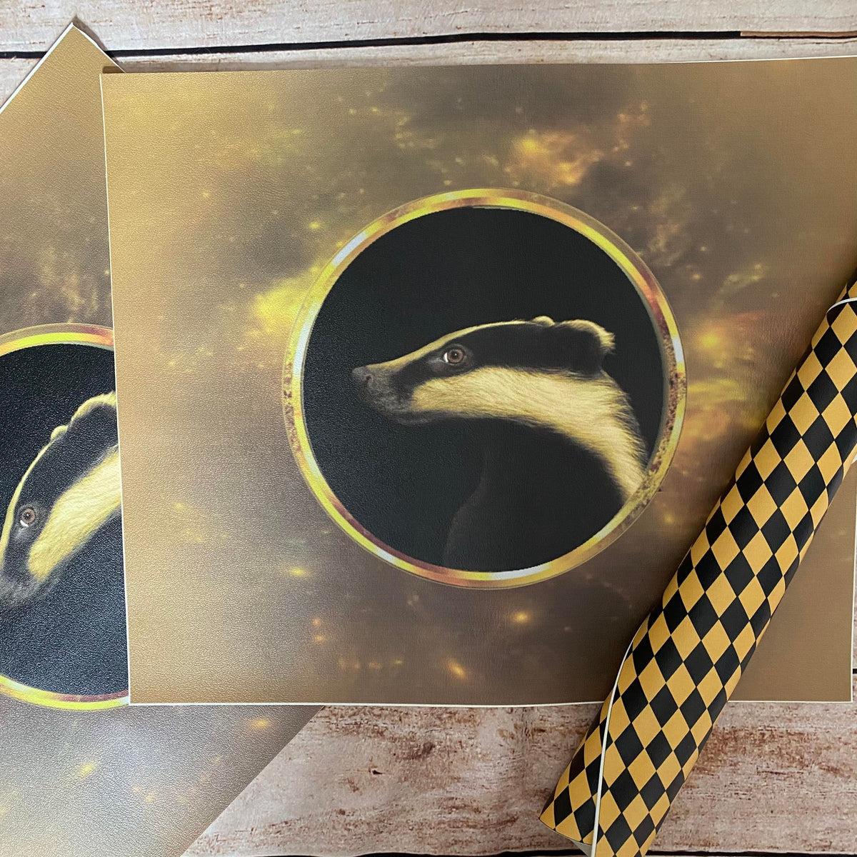 Yellow Badger Panel| Glitterbugfairy