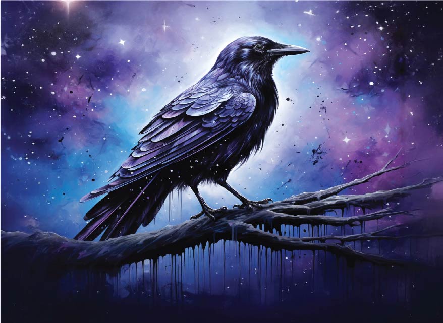 Tote Panel Raven Fantasy| Glitterbugfairy
