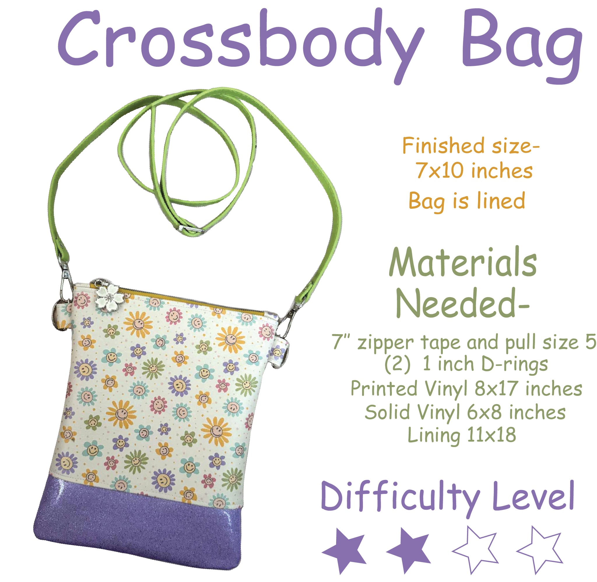 Sewing Pattern Crossbody bag DIGITAL DOWNLOAD| Glitterbugfairy