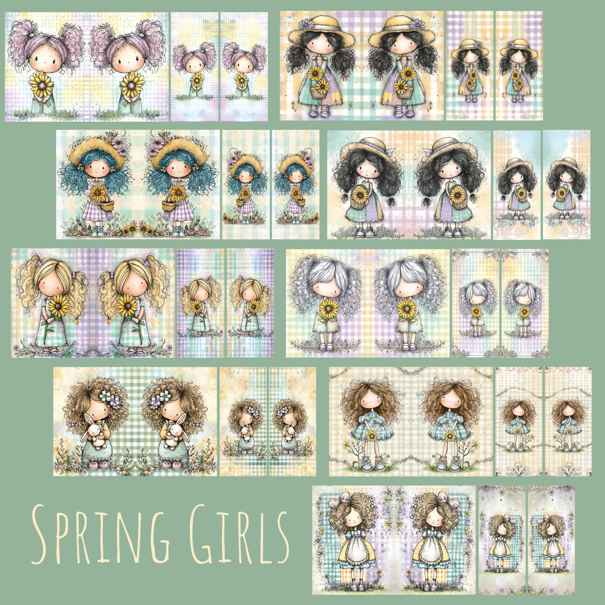 Mini Notebook Covers- Spring Girls| Glitterbugfairy