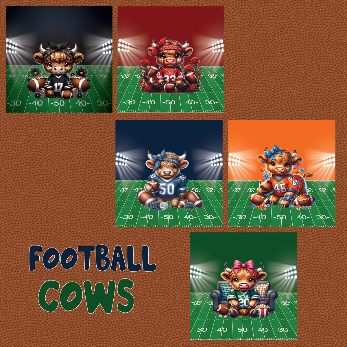 zipper bag panels NEW STYLE Football Cows| Glitterbugfairy