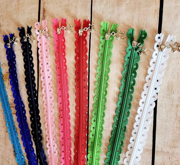 Star Lace Zippers| Glitterbugfairy
