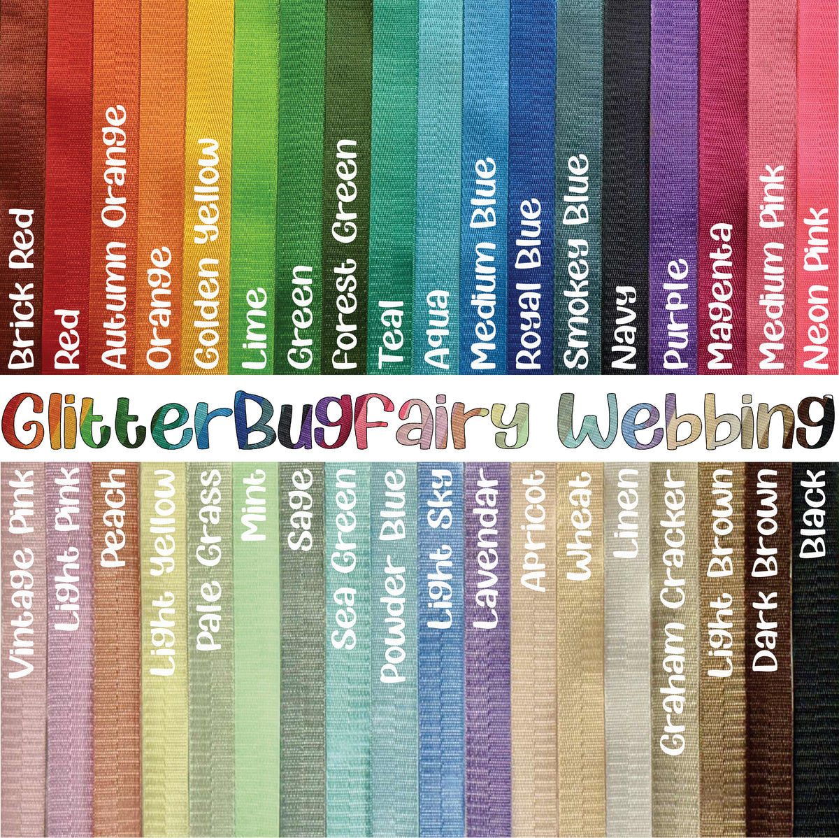 Webbing Solid colors| Glitterbugfairy