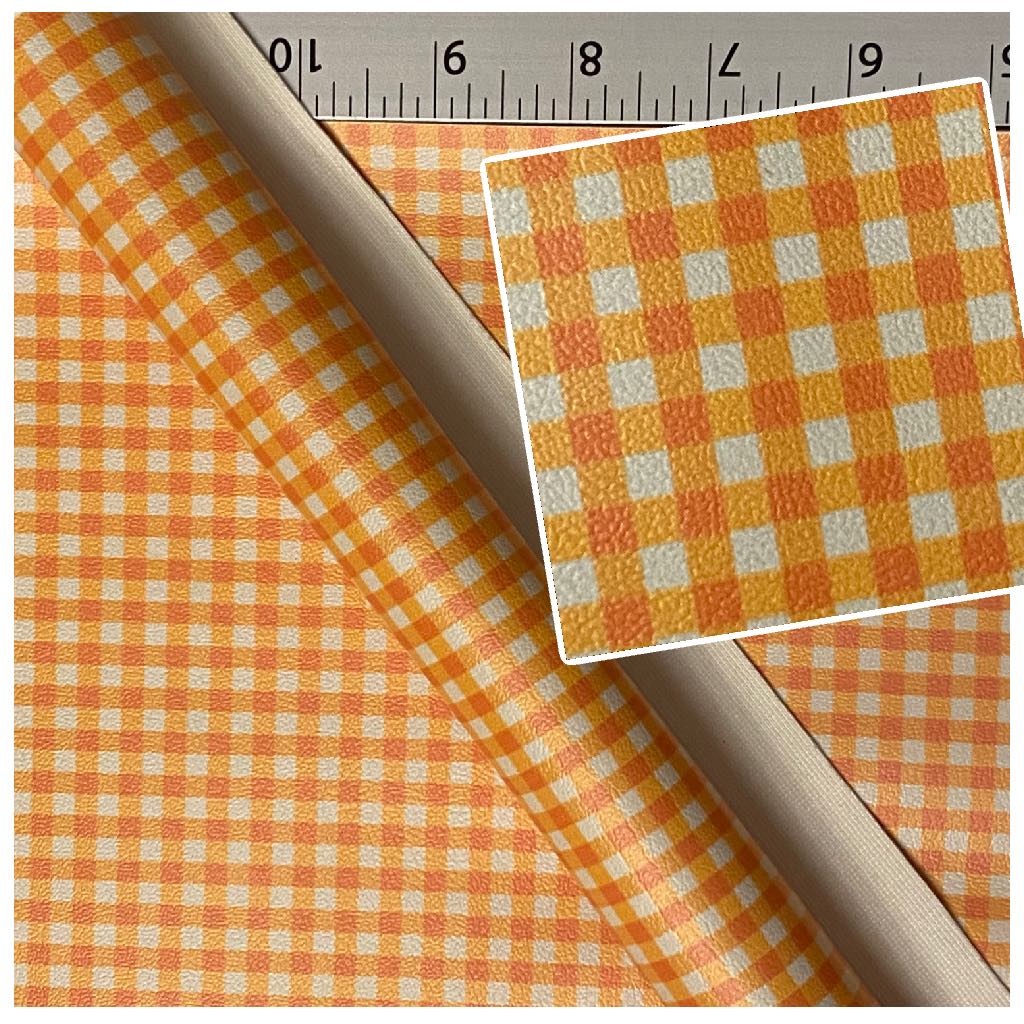 Orange Gingham with Cream| Glitterbugfairy