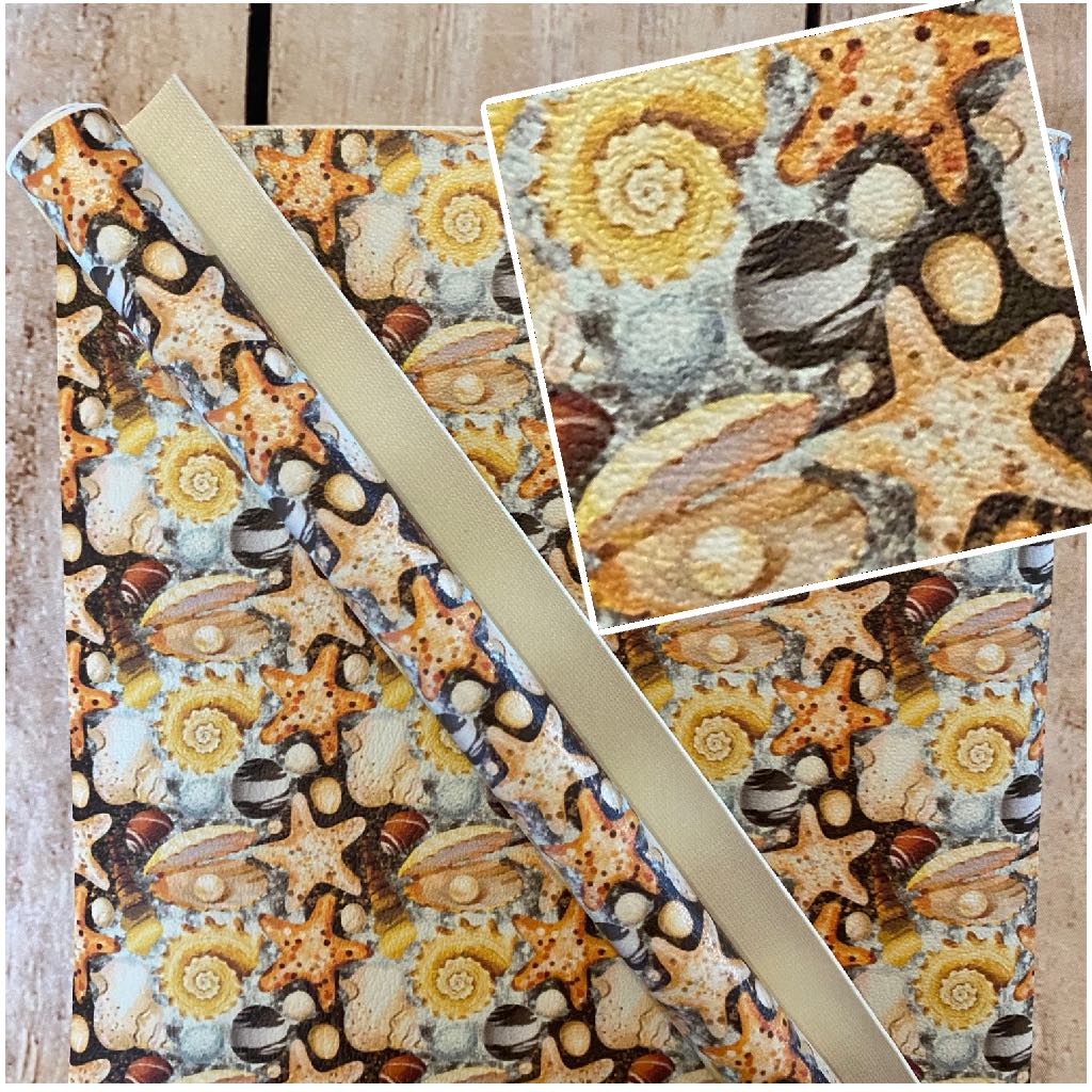 Seashells Beige on Brown| Glitterbugfairy